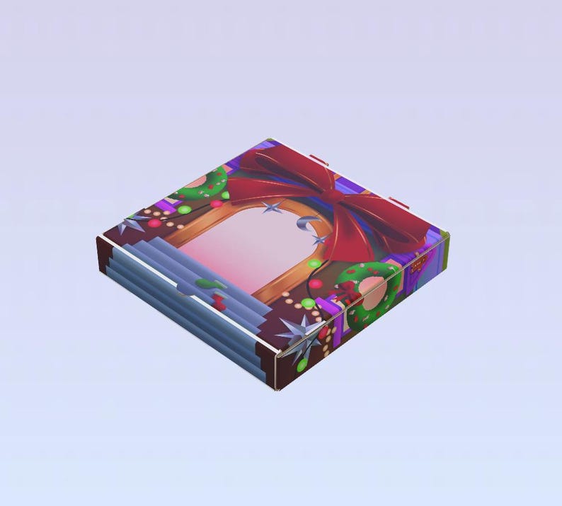 Pre-designed Christmas Pizza Box With Writable Blank Space Festive ...