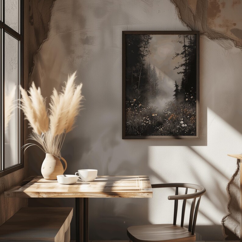Dark Forest Print Dark Forest Decoration Dark Academia Forest Dark ...