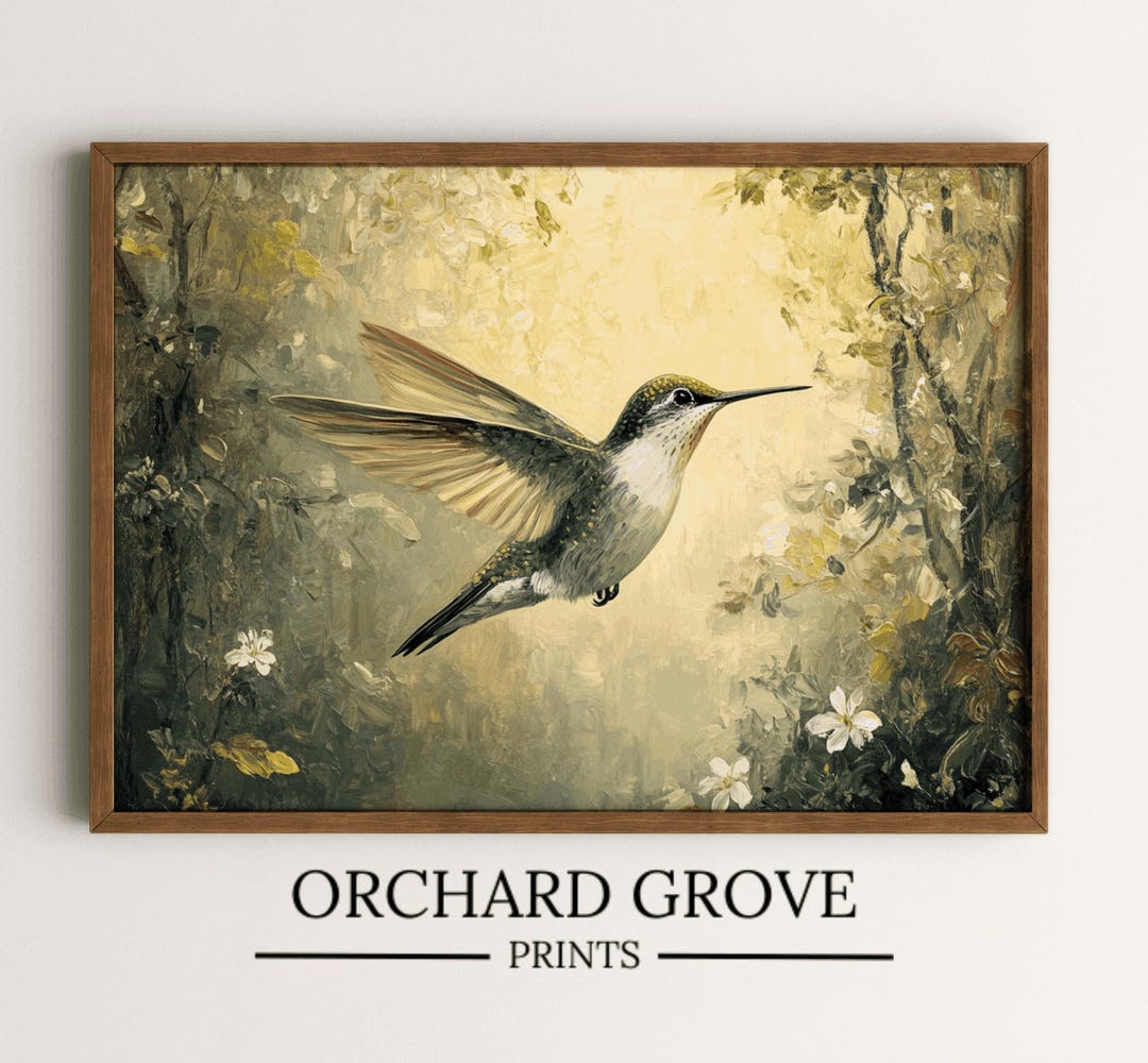 Humming Bird Art Hummingbird Wildflowers Print Hummingbird Decorations ...