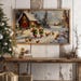 Santa Farm Print Elf Chickens Chicken Christmas Art Cute Chickens ...