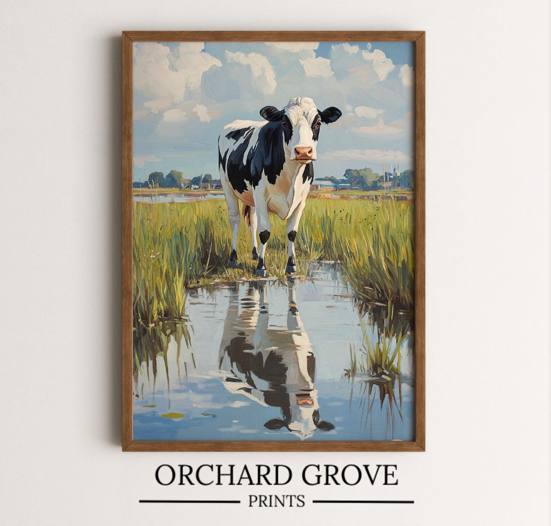 Cow Wall Art Country Farm Printable Decor Farm Landscape Decor ...