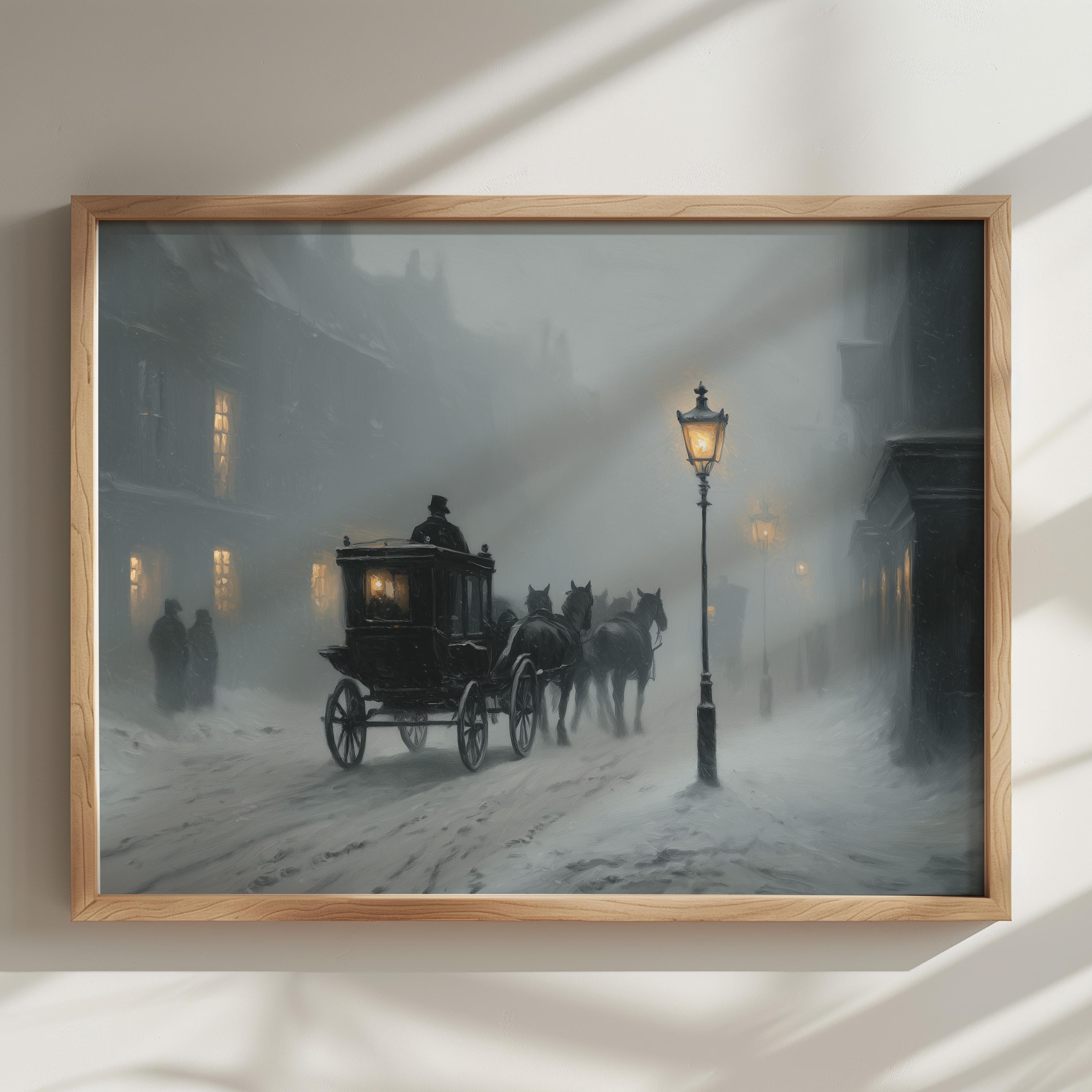 Victorian Winter Print, Dark Moody Christmas Wall Art, Rustic Vintage ...