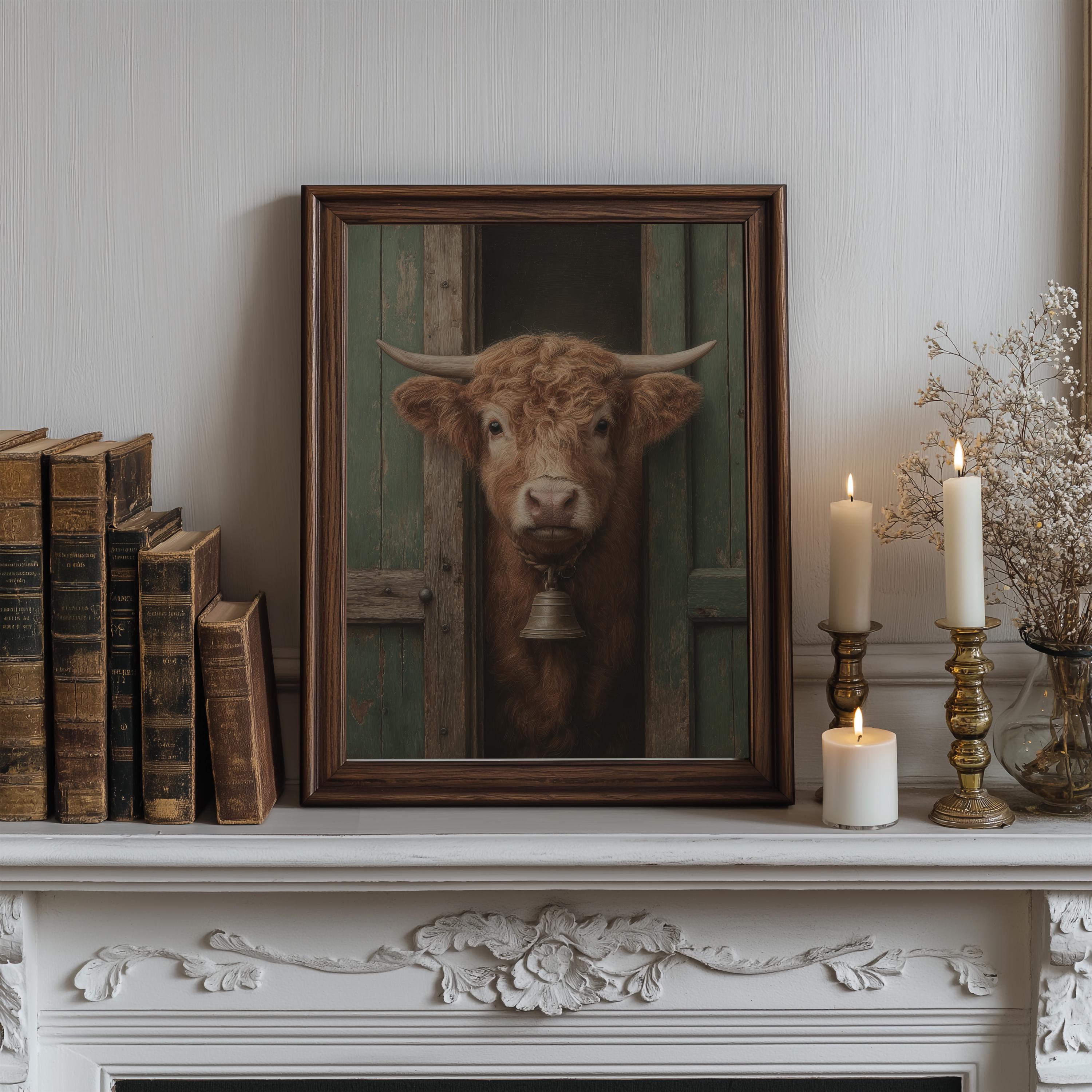 Highland Cow Wall Art, Rustic Farmhouse Print, Country Barn Decor, Farm ...