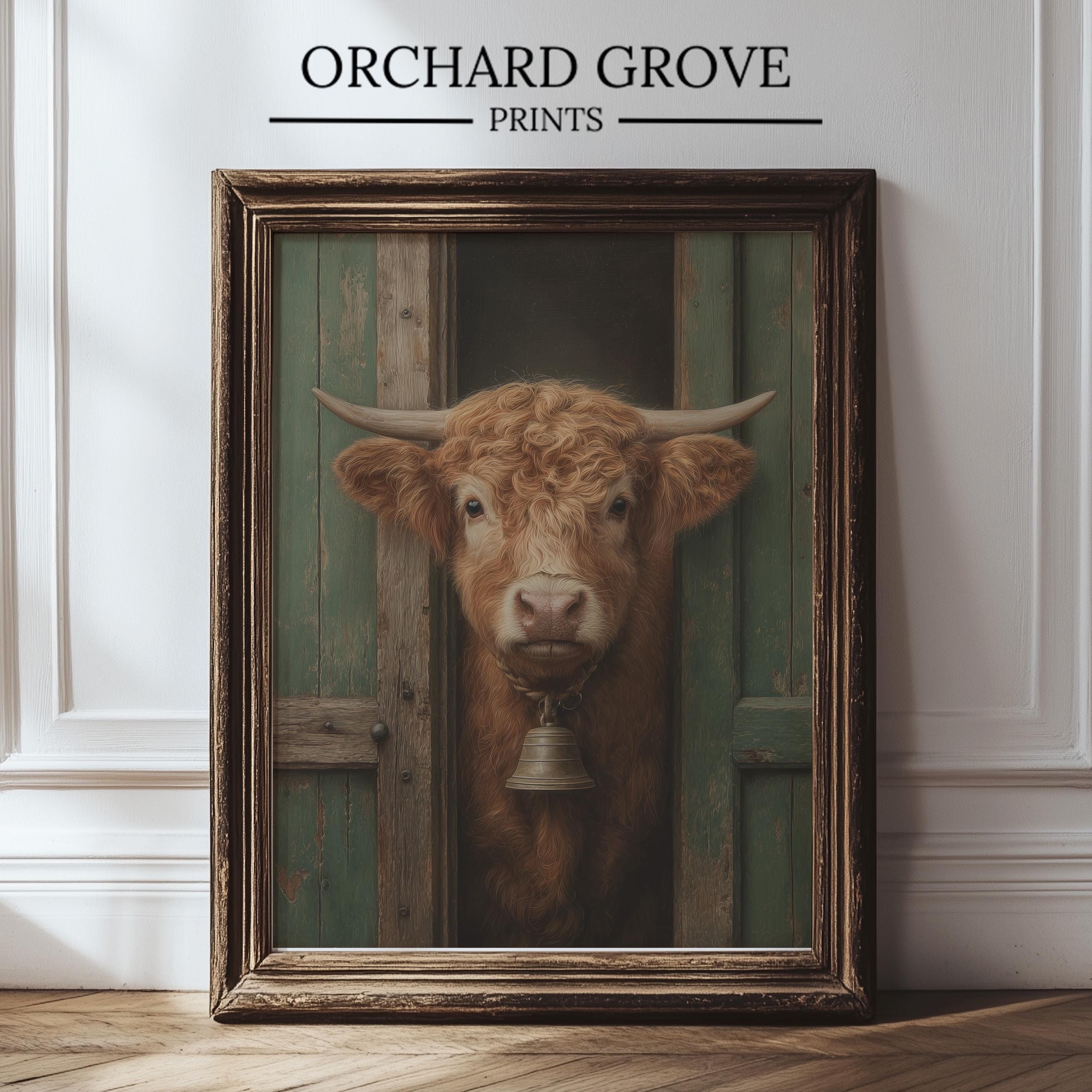 Highland Cow Wall Art, Rustic Farmhouse Print, Country Barn Decor, Farm ...
