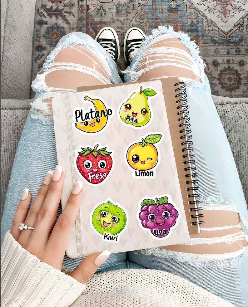 Printable Kawaii Fruit in Spanish, Basic Fruits in Spanish - Etsy