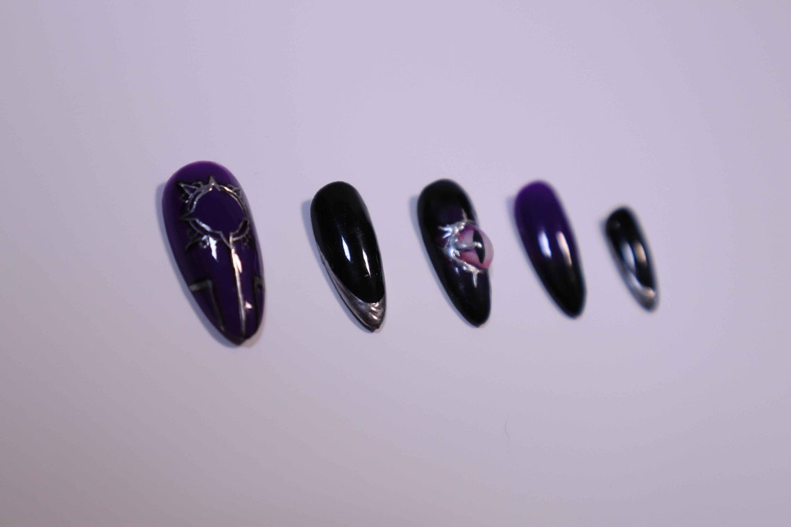Valorant Reyna Gel Press on Nails 3D Handmade Customizable Reusable - Etsy