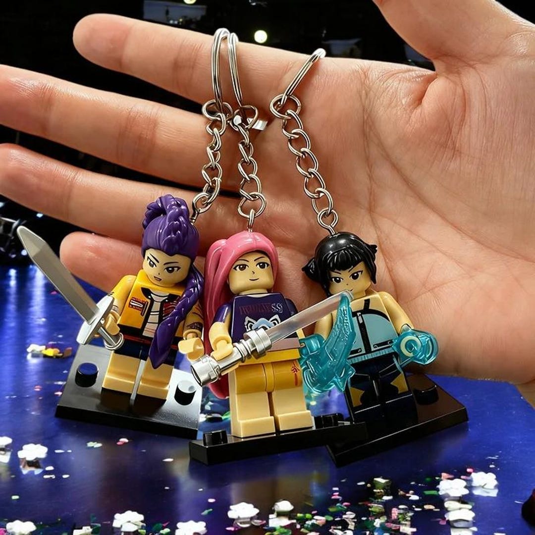 K-pop Demon Hunter Rumi Figure Keychain, Mini Building Block Doll ...