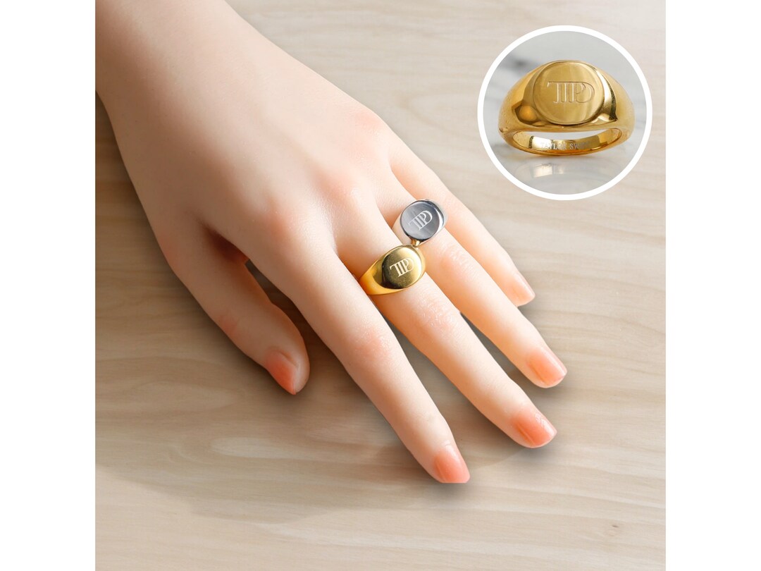 TTPD Engraved Letter Rings for Women Waterproof Stainless Steel ...