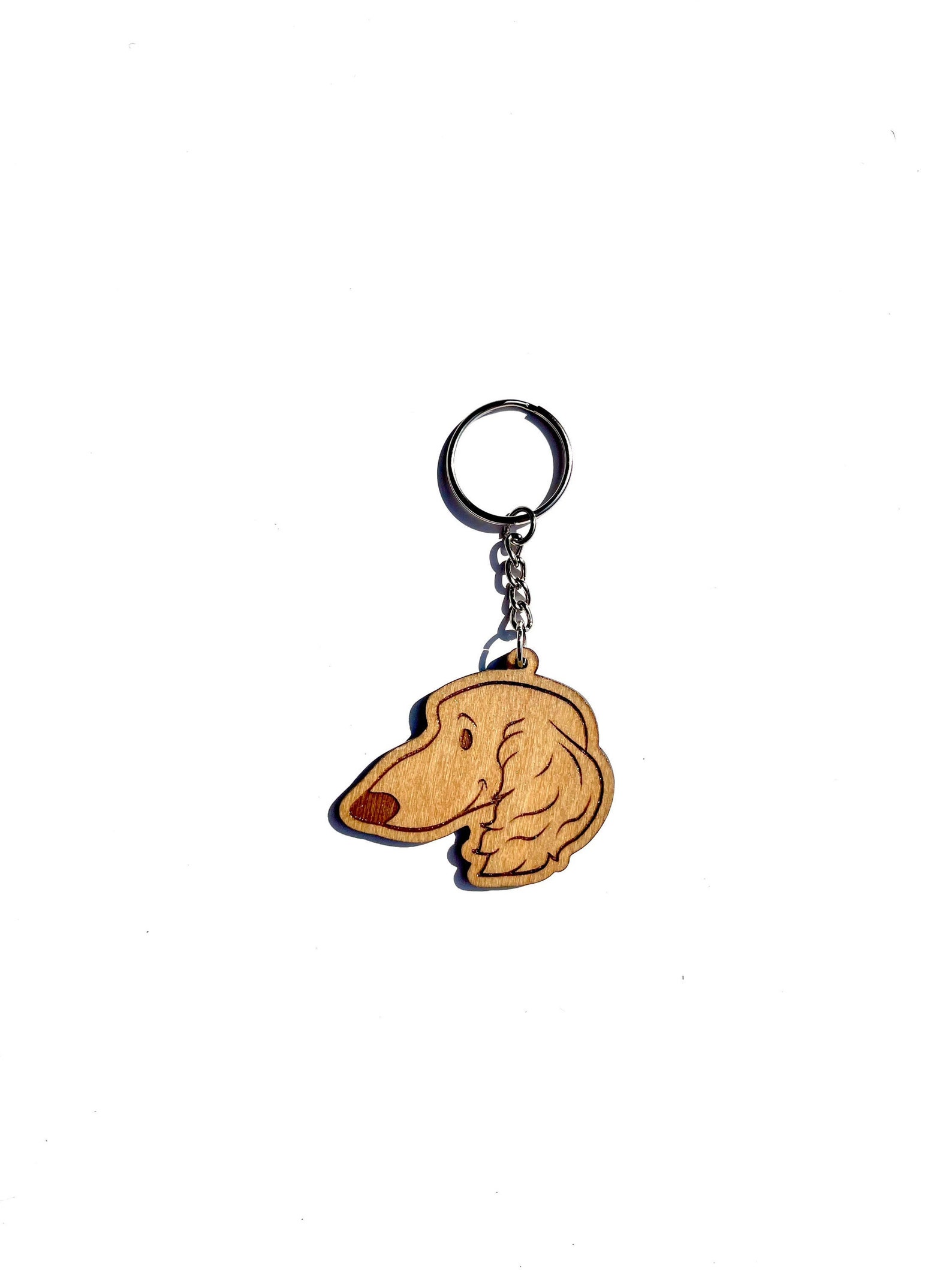 Long-haired Dachshund Keychain, Long Hair Doxie Dog Wooden Charm, Laser ...