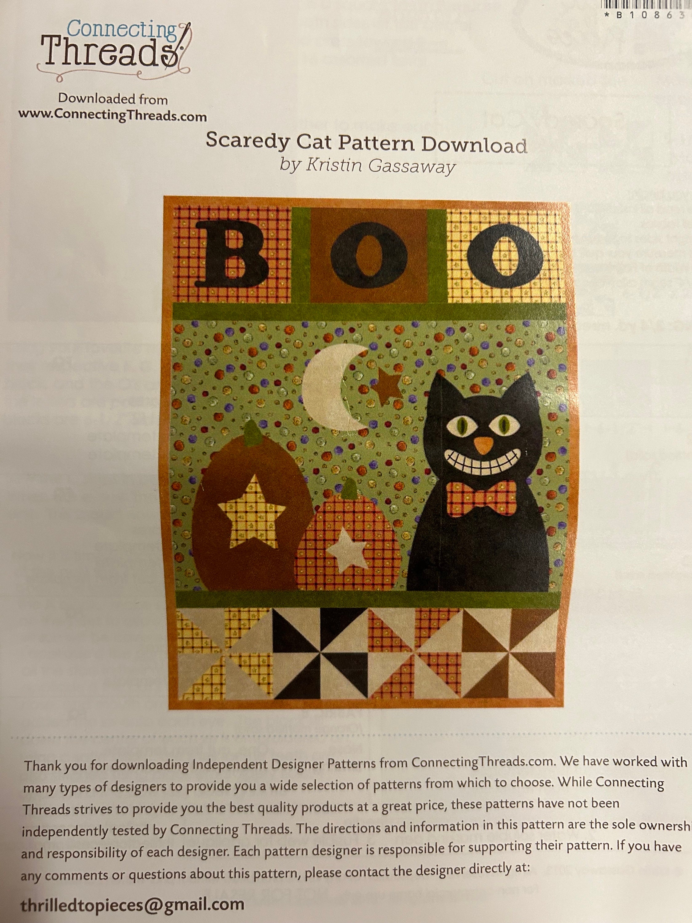 Quilt Kit - "scaredy Cat" Wall Kit - 28" X 21" - Etsy