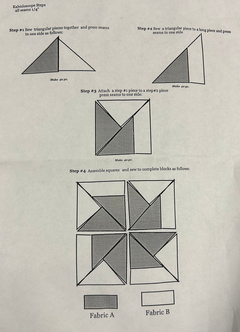 Quilt Kit - Kaleidoscope Block Finished 10.5" Kit Makes 10 Blocks ...
