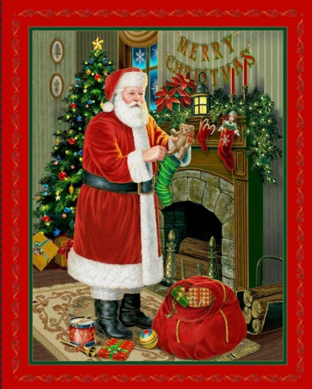 Quilt Panel Kit Christmas visit From Santa LGD Studios 36 X 42 Kit - Etsy