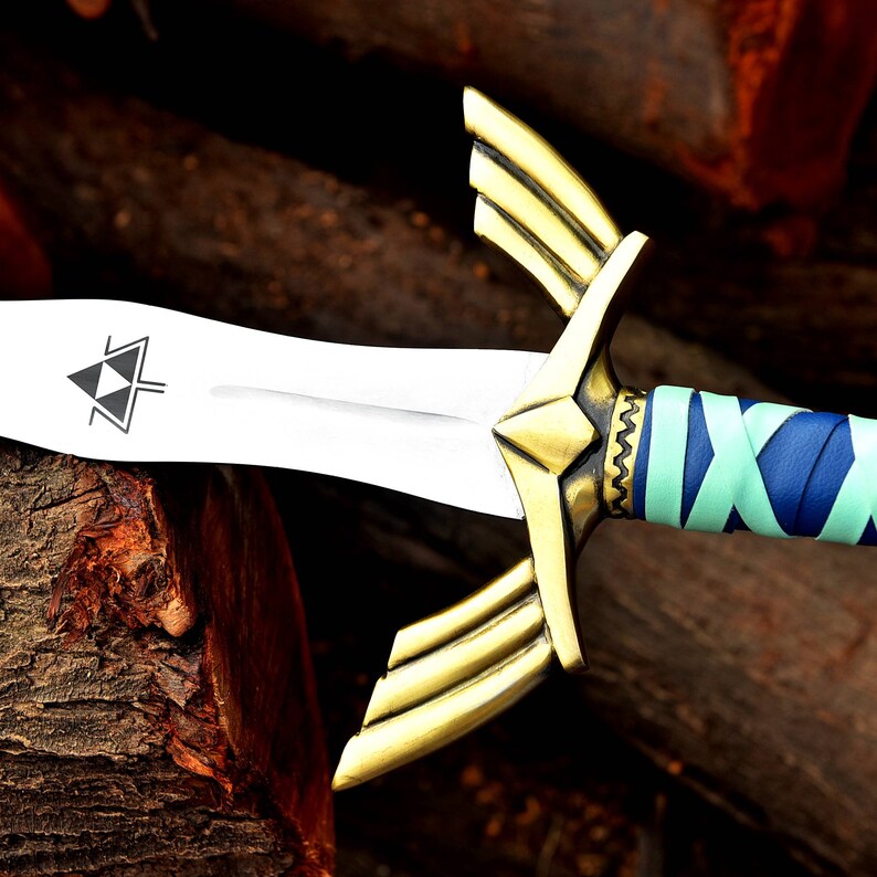 Viking Zelda Sword Beautiful Stainless Steel Etching Blade Metal Handle ...