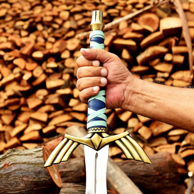 Viking Zelda Sword Beautiful Stainless Steel Etching Blade Metal Handle ...