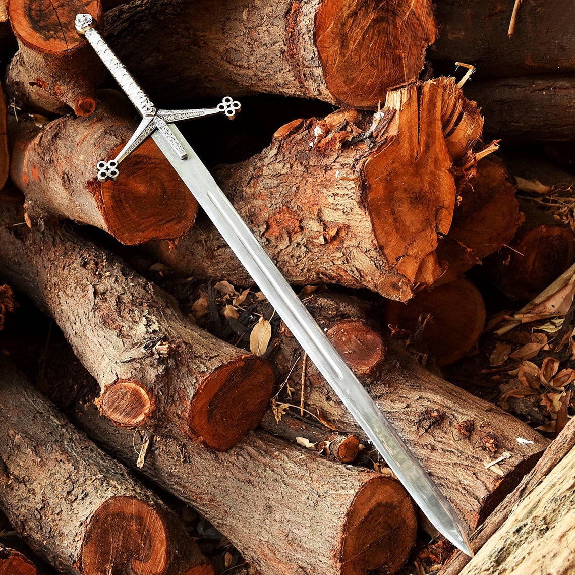 Handmade Scottish Claymore Sword J2 Steel Highland Claymore Black ...