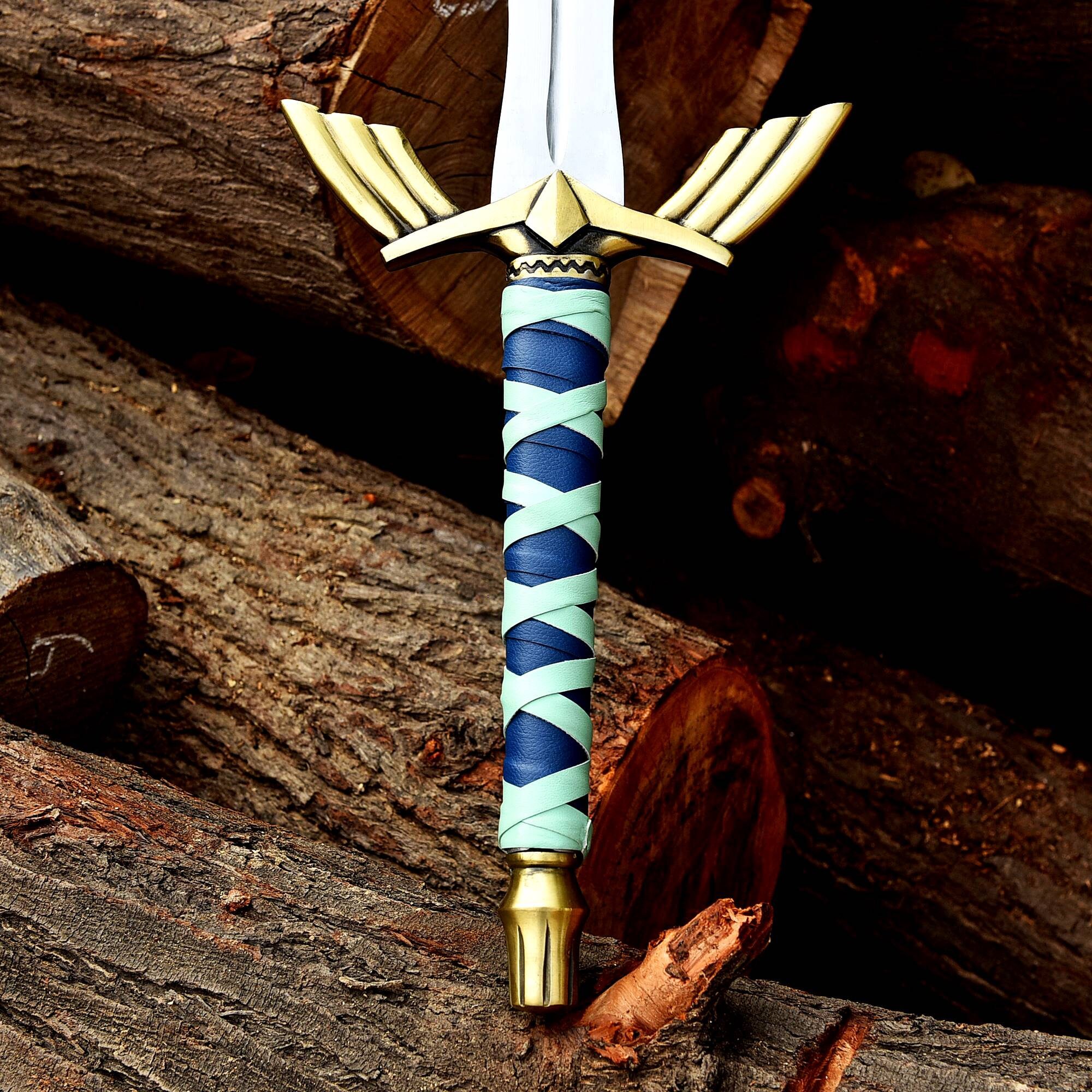 Viking Zelda Sword Beautiful Stainless Steel Etching Blade Metal Handle ...