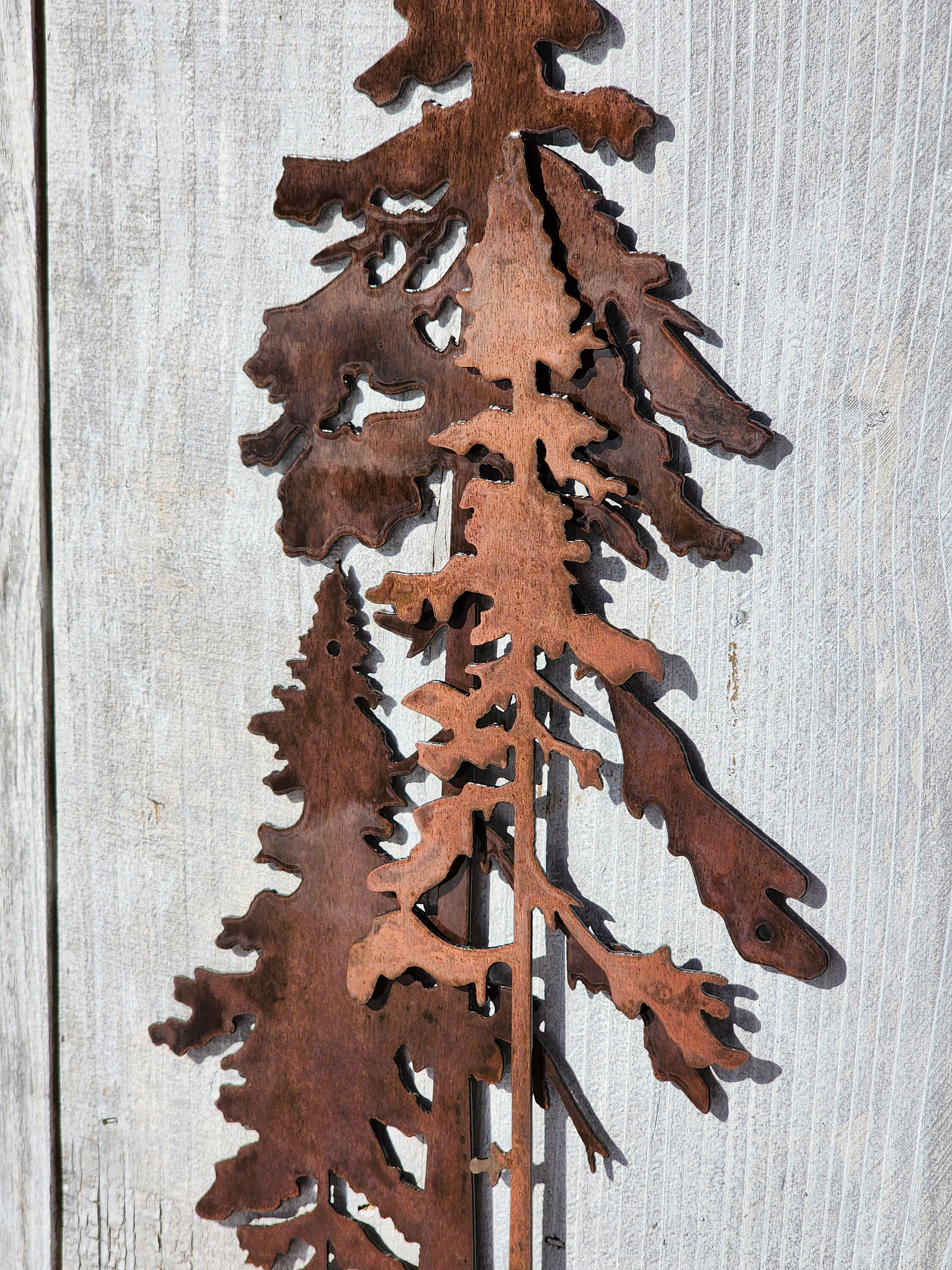 3D Pine Tree Trio Wall Art Set Luxury Metal Wall Art Modern Tree Living ...