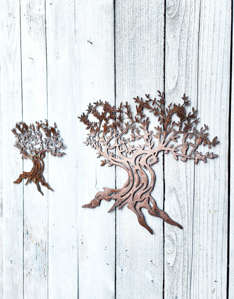 Detailed Olive Tree Luxury Metal Wall Hanging Modern Metal Olive Tree ...