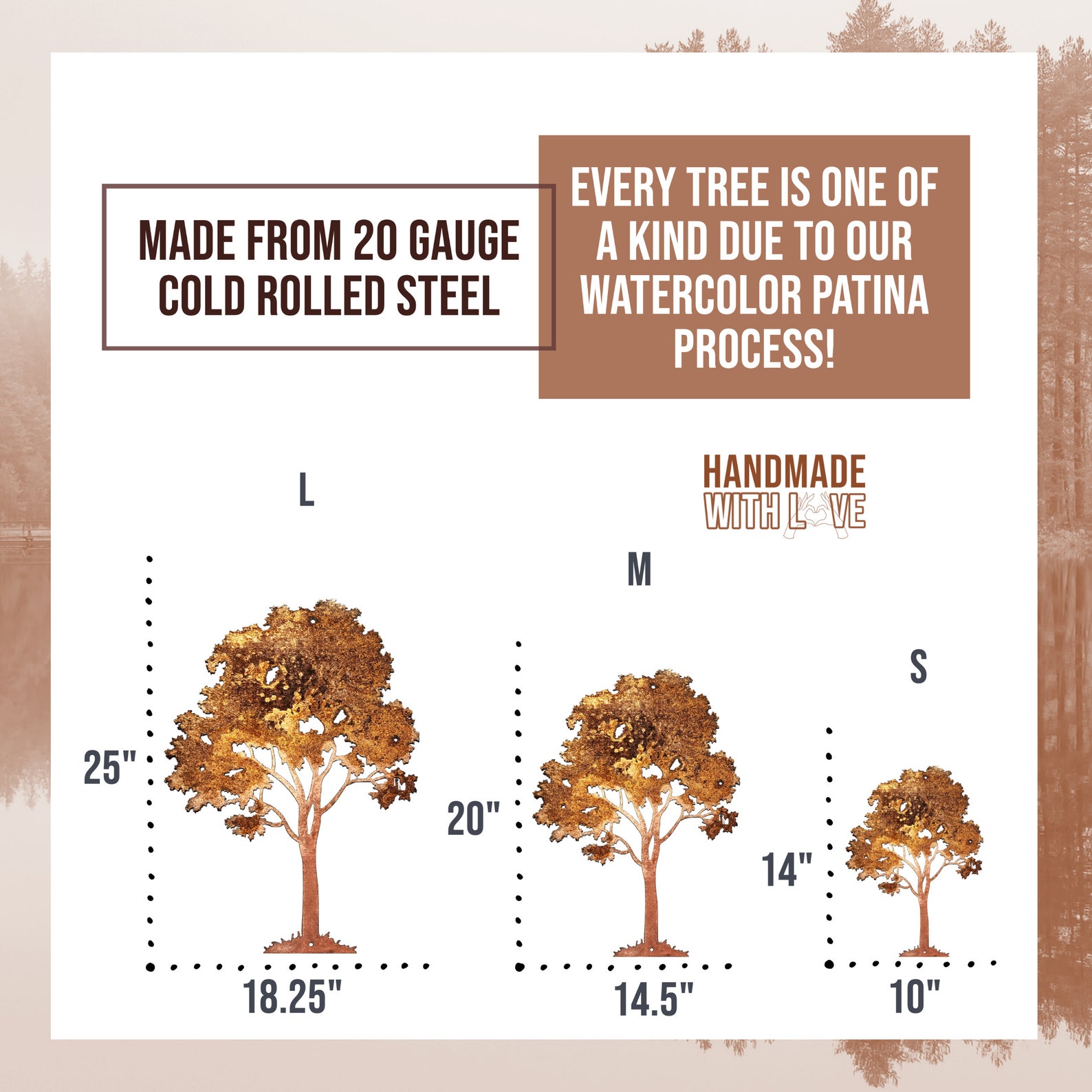 Copper Maple Tree Wall Decor Nature Inspired Metal Maple Tree Scene ...