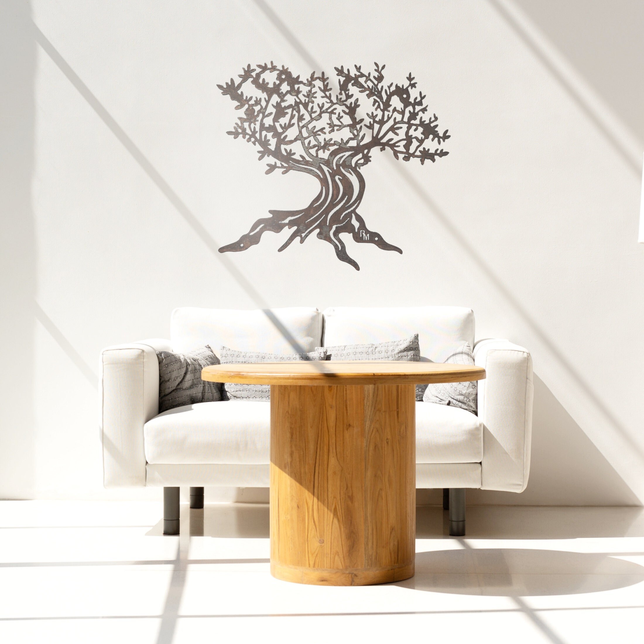 Detailed Olive Tree Luxury Metal Wall Hanging Modern Metal Olive Tree ...
