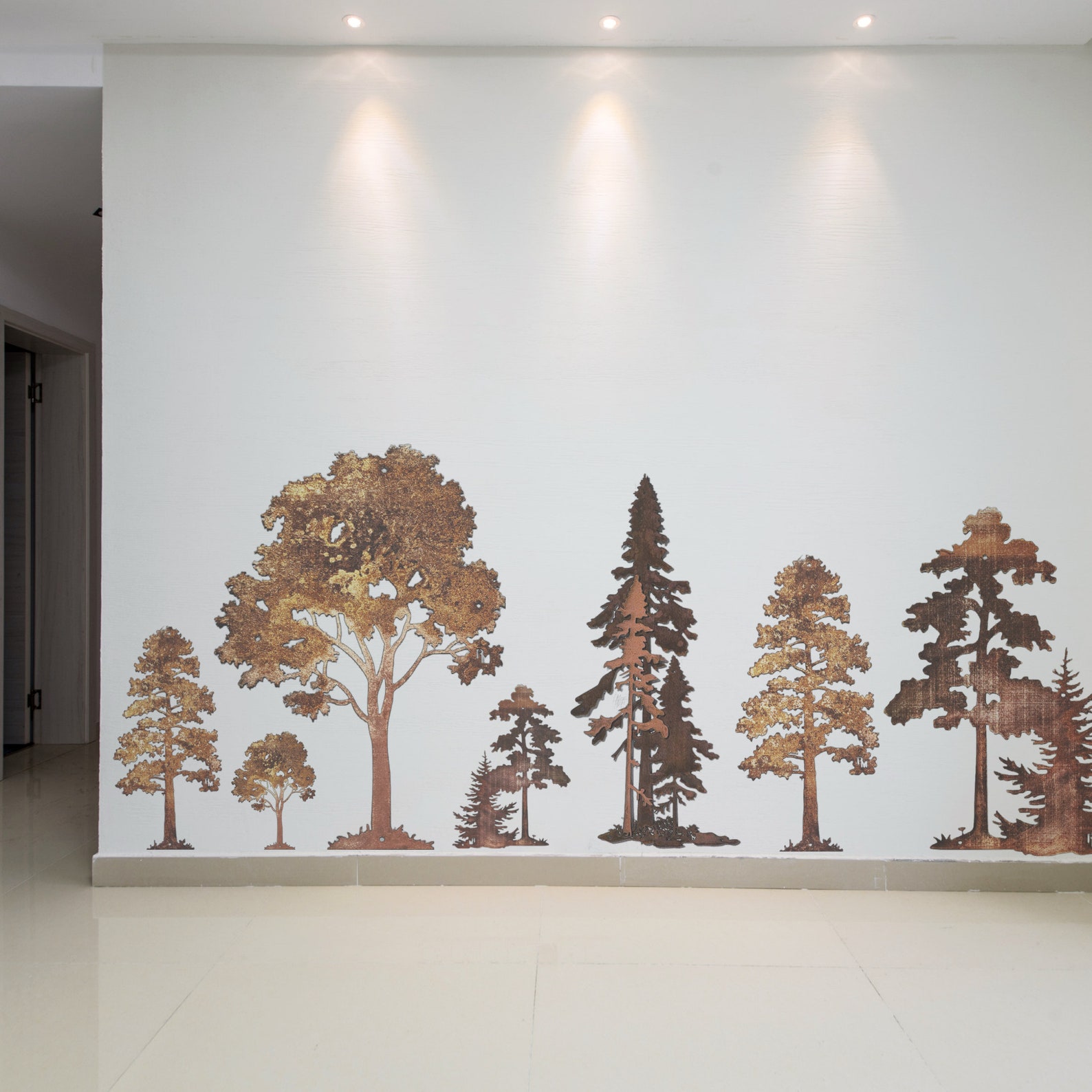 Copper Maple Tree Wall Decor Nature Inspired Metal Maple Tree Scene ...