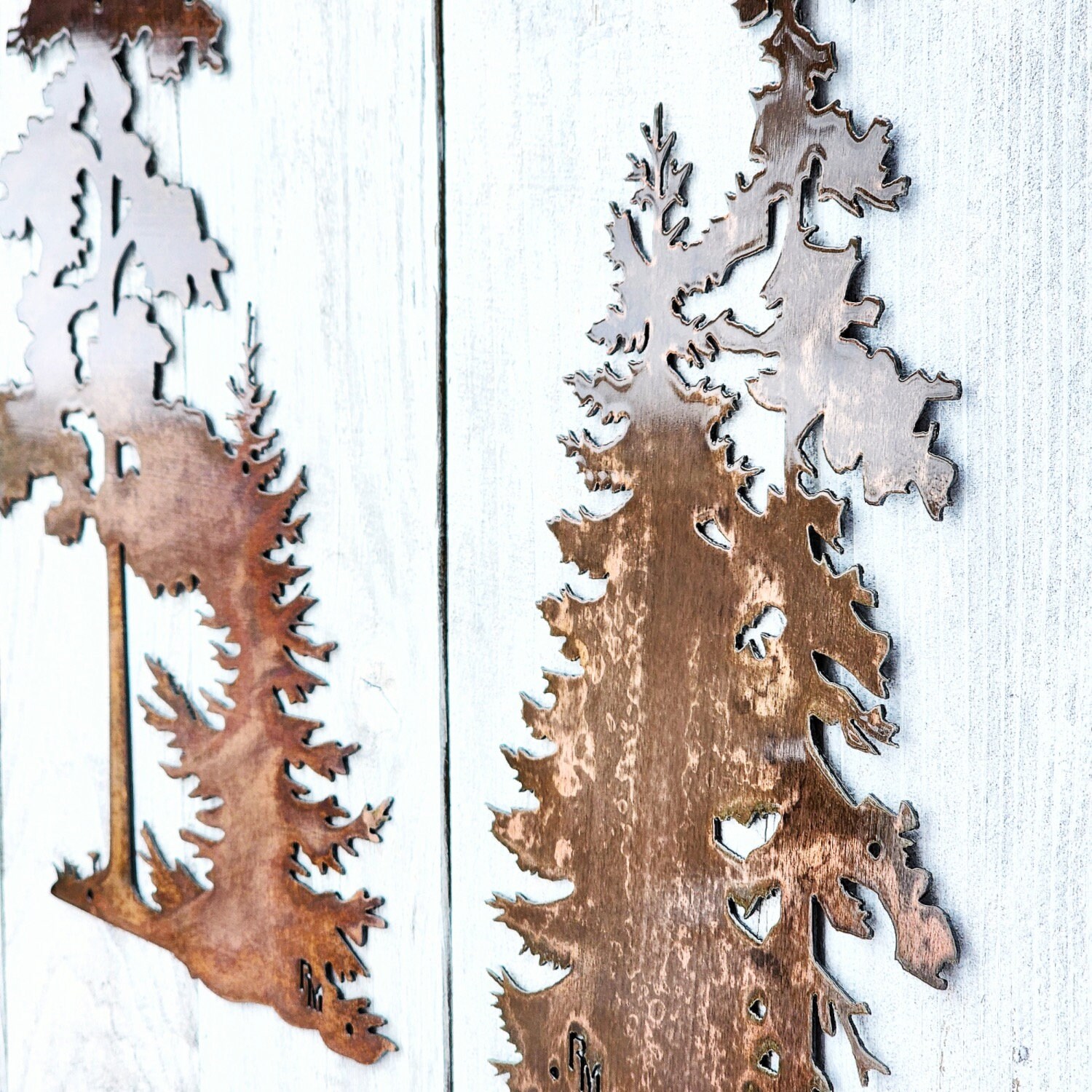 Vintage Tree Wall Art Set Modern Tree Scene Set for Wall Metal Wall Art ...