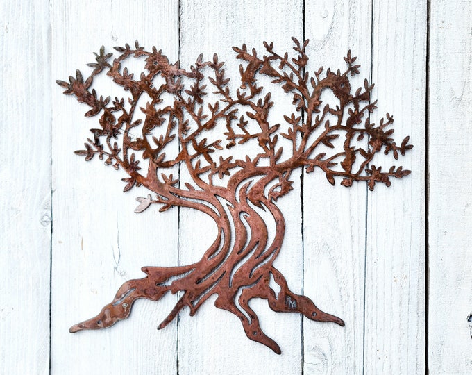 Detailed Olive Tree Luxury Metal Wall Hanging Modern Metal Olive Tree ...