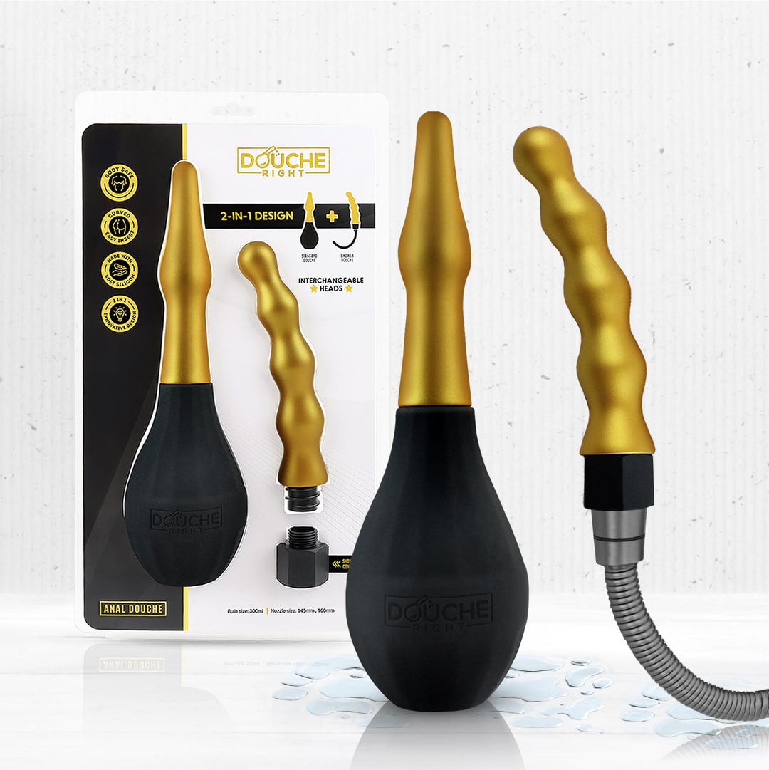 Silicone Enema Douche 2-IN-1 Soft Silicone Douche Minimize Backflow ...