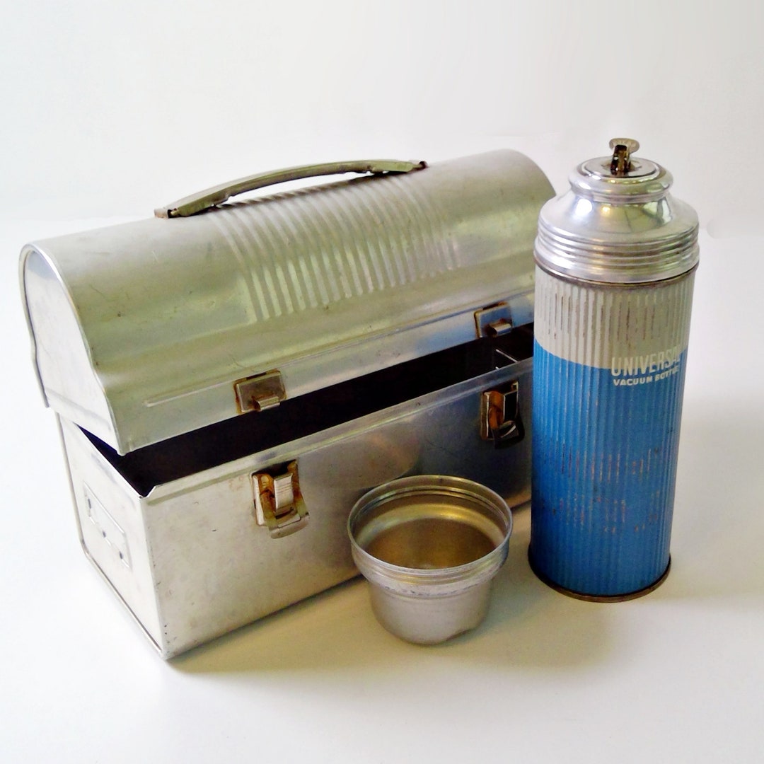 Classic Vintage Silver Metal Lunch Box With Landers, Frary and Clark ...