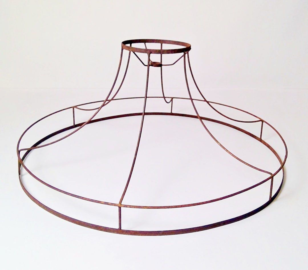 Vintage Rusty Metal Wire Lampshade Frame Metal - Etsy