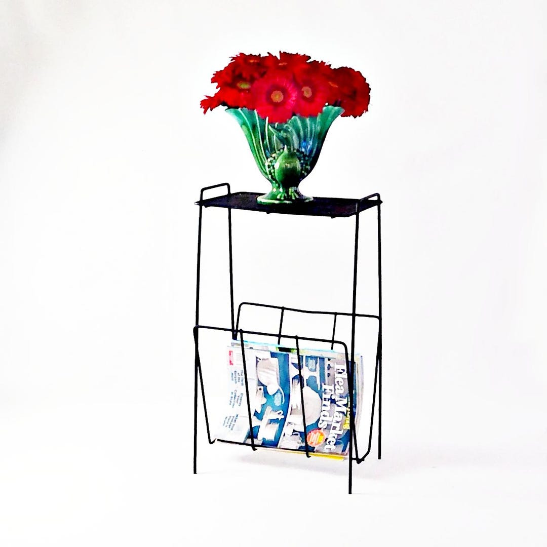 Vintage Wire Bookshelf Stand Mid Century Wire Bookcase Modern - Etsy