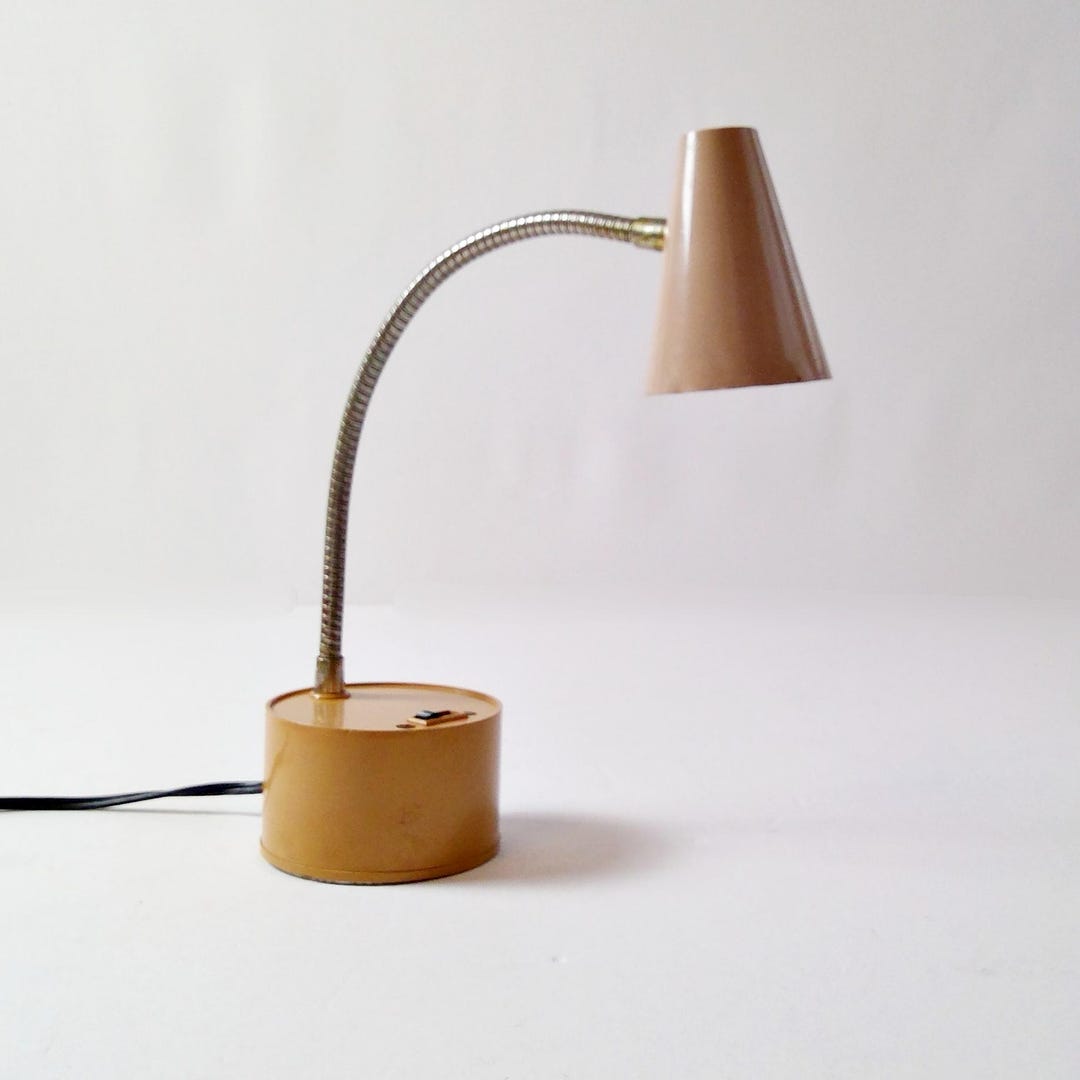 Vintage Goose Neck High Intensity Desk Task Light Tan Manufactured by ...