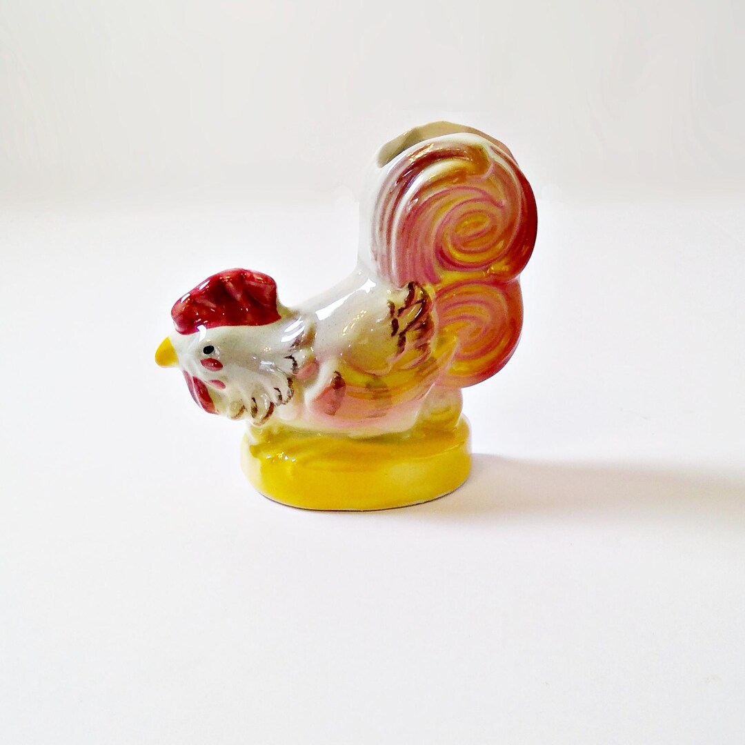 Vintage Rooster Wall Pocket or Shelf Vase Mid Century Kitchen - Etsy