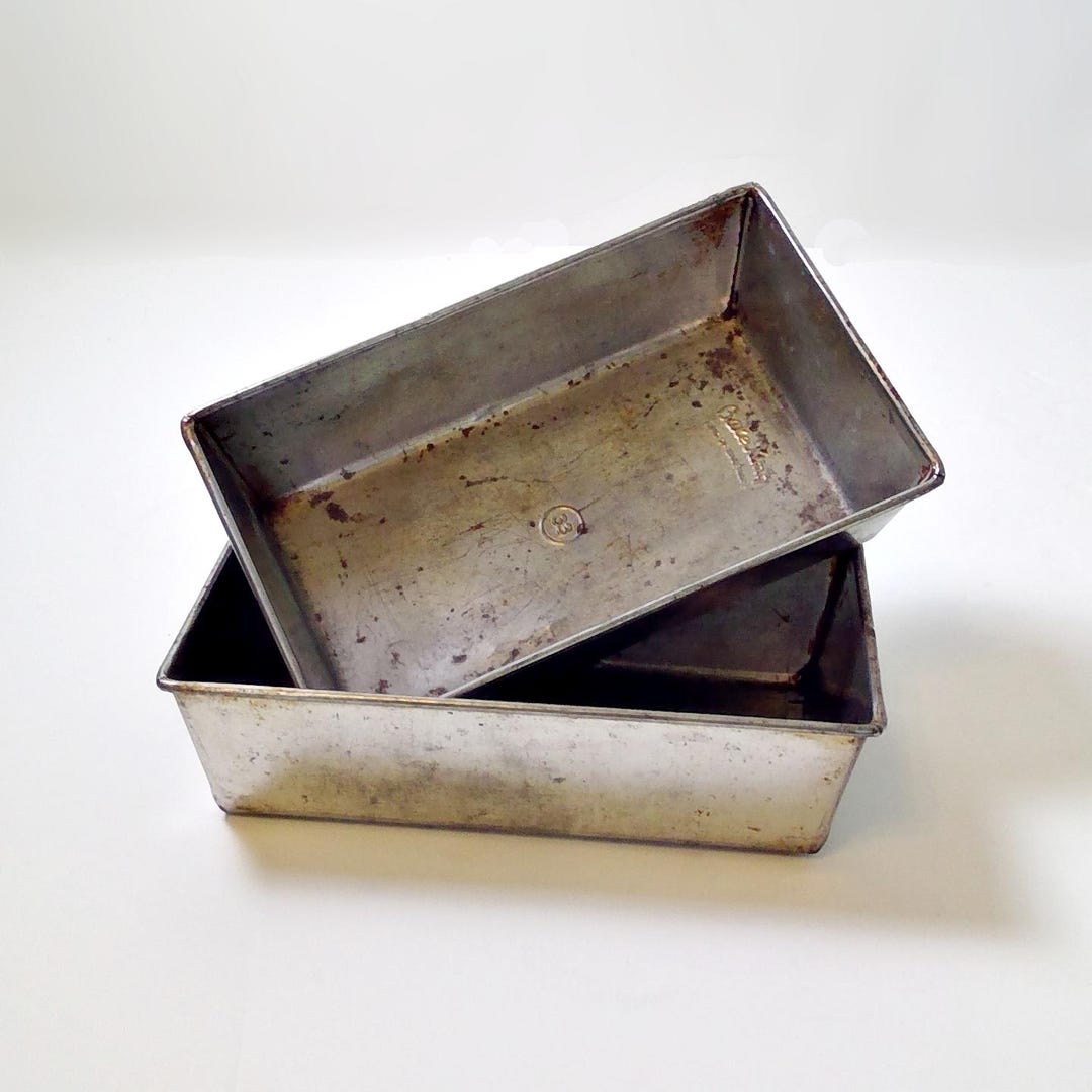 Pair of Large Vintage Folded Metal Bake King Loaf Pans 33 - Etsy