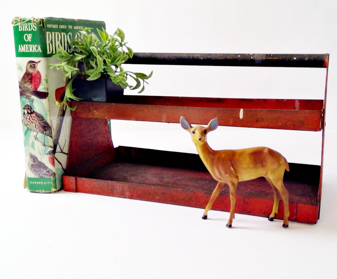 Rusty Chippy Painty Red Vintage Home Shop Made Two Tier Open Tool Caddy ...