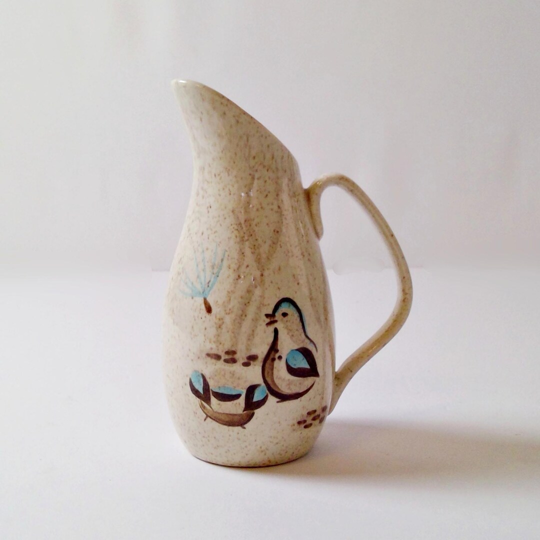 Mid Century Vintage Red Wing Pottery Bob White Quail Small Pitcher - Etsy