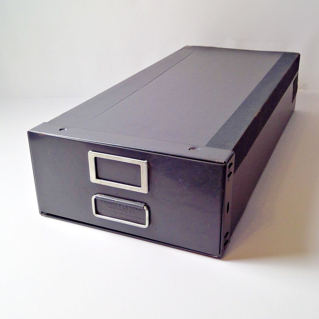 Vintage Pronto File Corp Cardboard and Metal No. 104 Long File Box ...