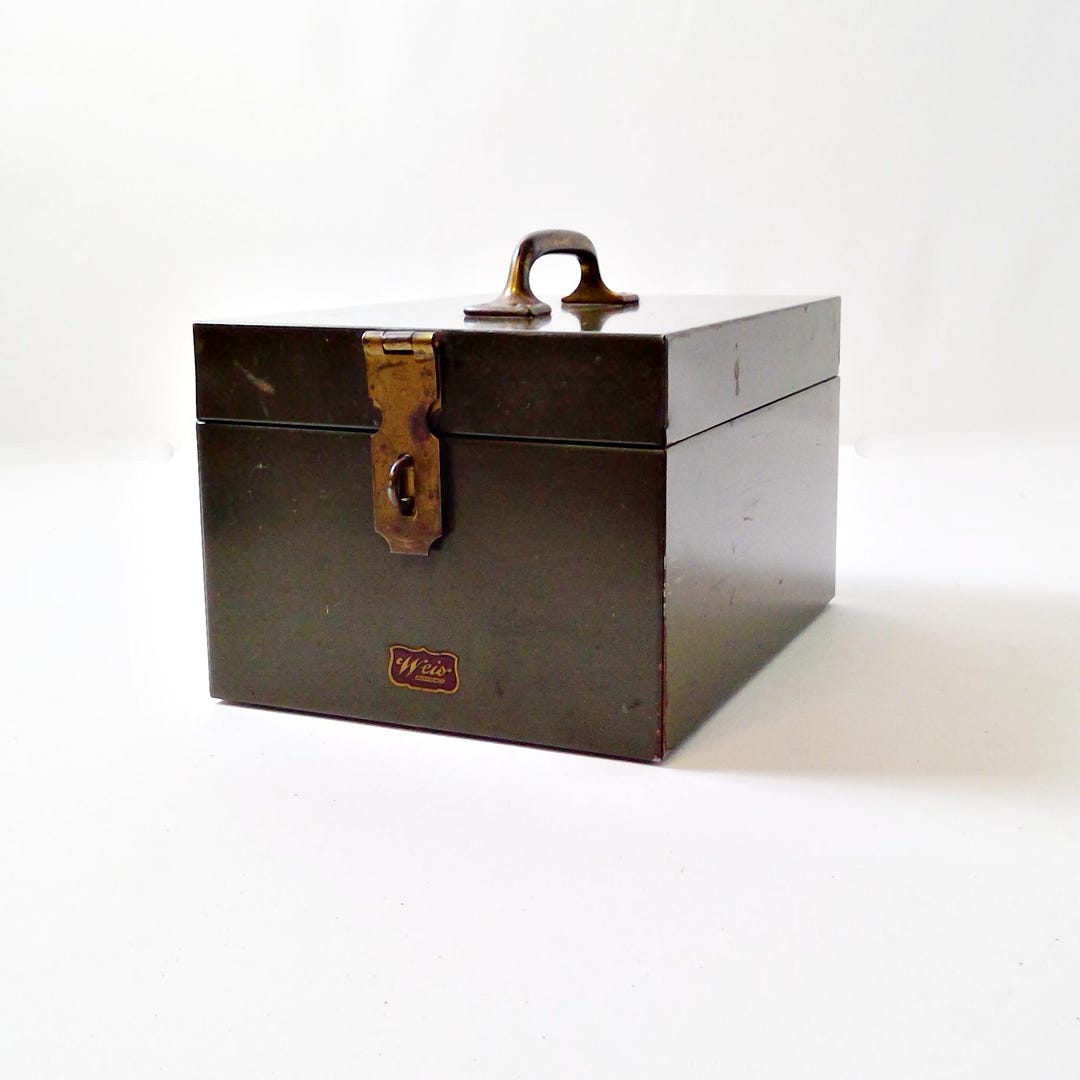 Vintage Weis Metal Card Catalog File Box Locking With Handle - Etsy