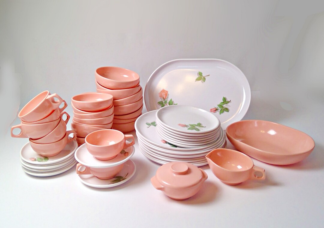 51 Piece Set Vintage Melmac Dinnerware Harmony House Catalina Pink ...