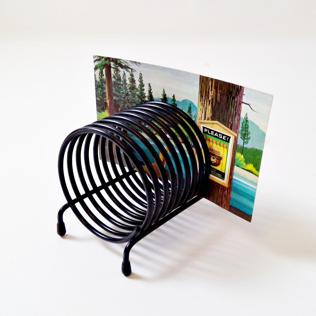 Vintage Black Metal Spiral Letter Bill Holder Desk Organizer - Etsy