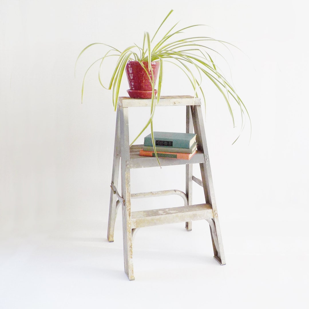 Shabby Vintage Metal Step Ladder Keller 2 Step - Etsy