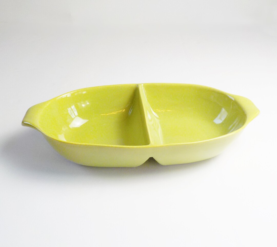 Vintage Divided Serving Dish Malibu Modern by Hollydale Chartreuse ...