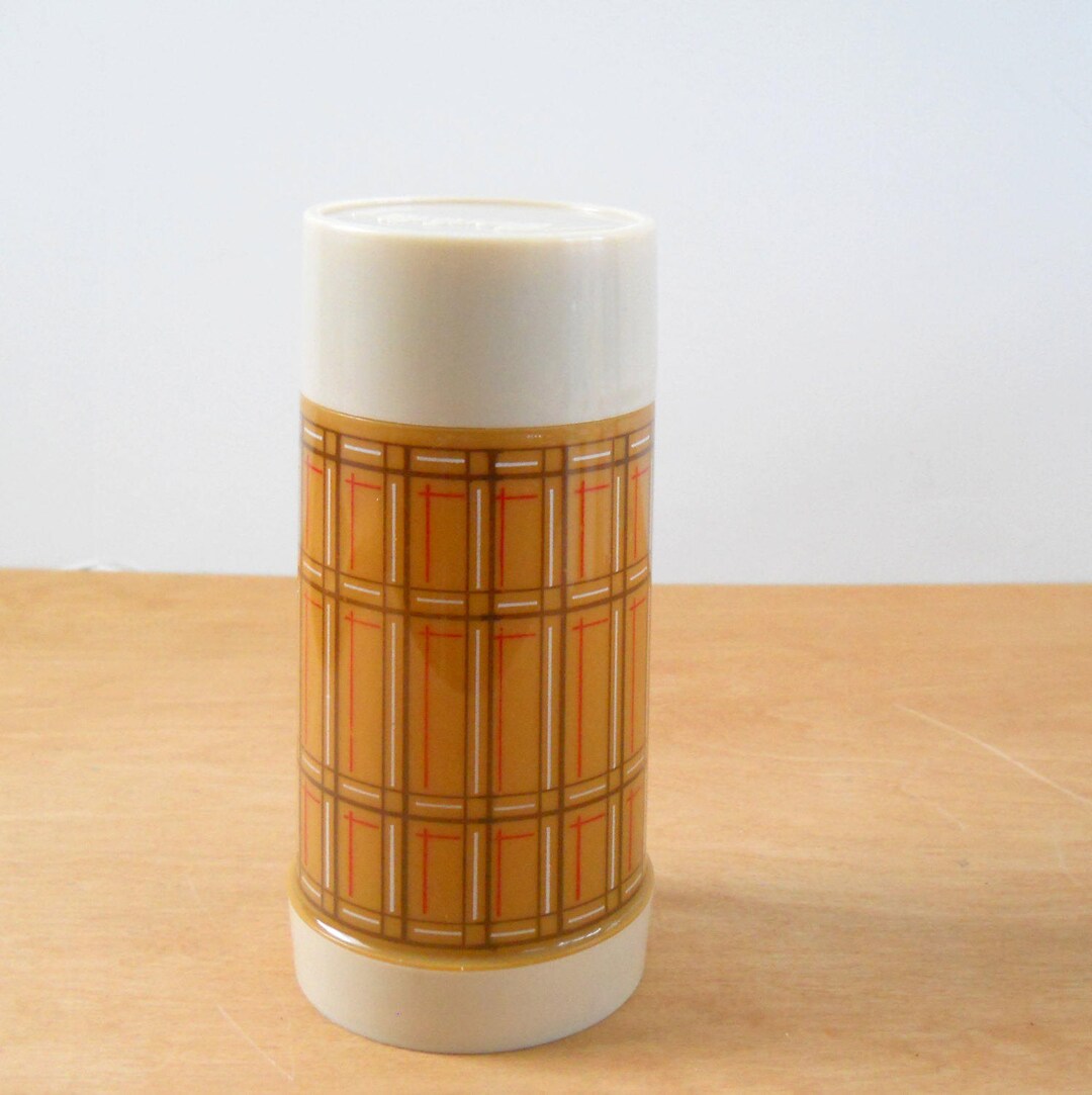 Vintage Aladdin Plaid Thermos Plastic Brown Plaid Thermos - Etsy
