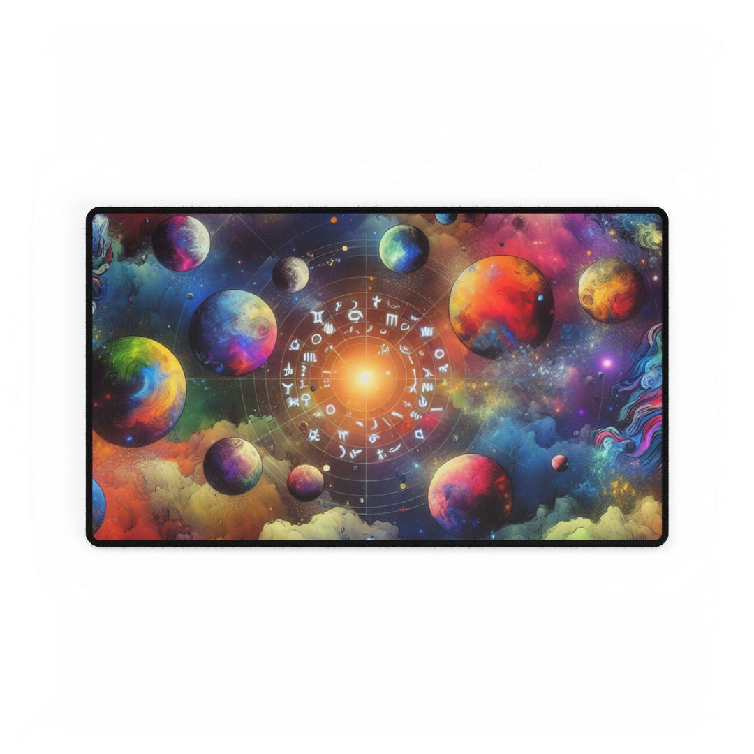 Celestial Zodiac Desk Mat, Astrology Mouse Pad, Colorful Workspace ...
