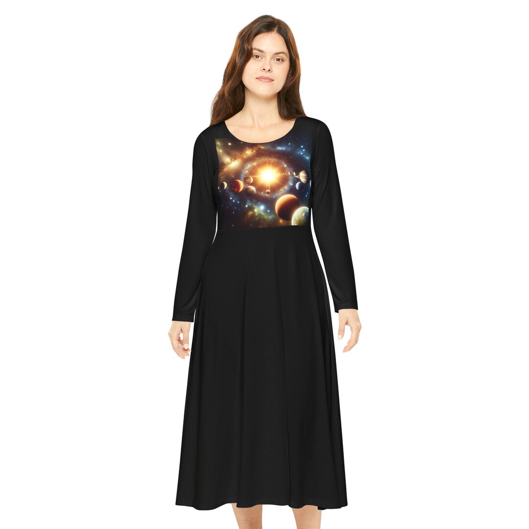 Celestial Galaxy Dress: Women's Long Sleeve Astronomy Outfit - Etsy