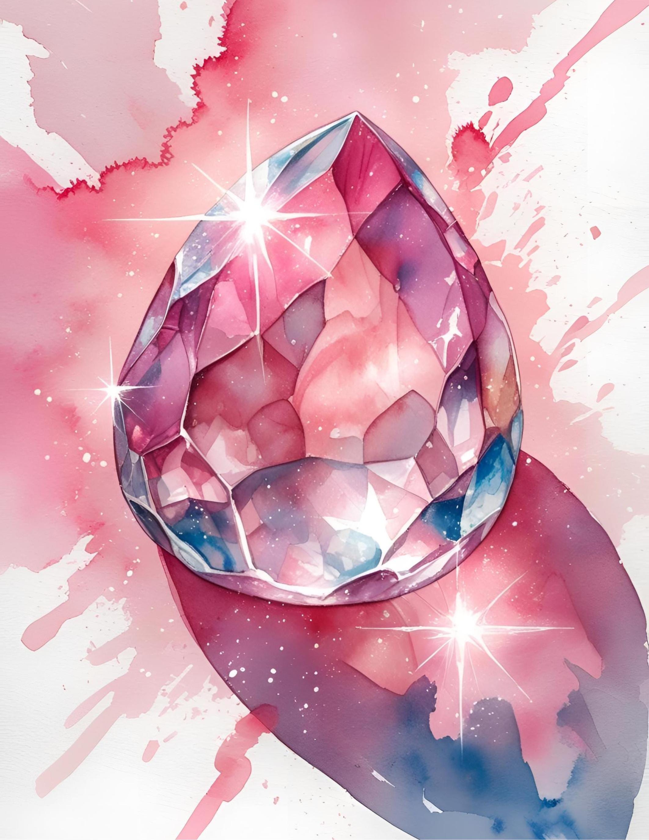 Gemstone Digital Art Prints: Sapphire, Ruby, Diamond - Scrapbook & Junk ...