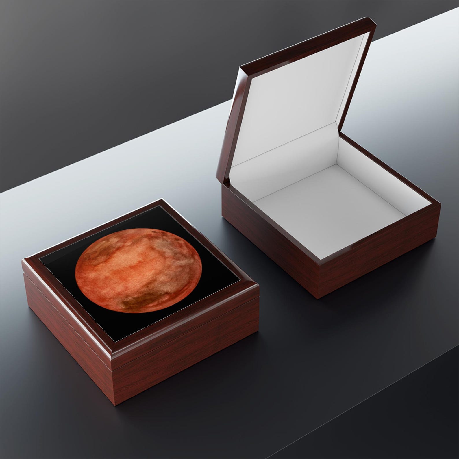 Celestial Mars Jewelry Box Ring Box for Accessories, Pendant Available ...