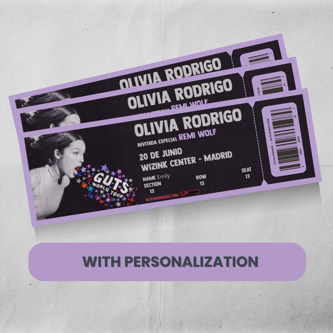Guts World Tour Digital Decorative Ticket by Olivia Rodrigo With ...