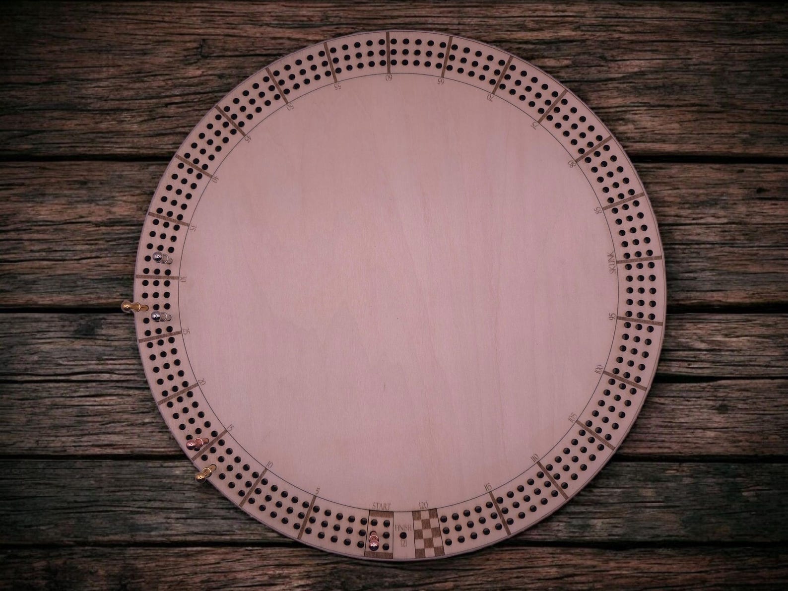 Blank DIY Paint Cribbage Board, Circular Wooden Cribbage Board ...