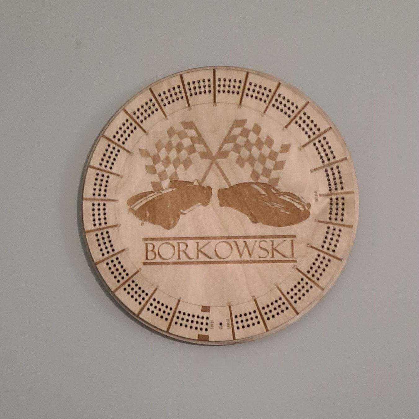 Custom Wooden Circular Cribbage Board, Custom Wall Art Cribbage Board ...